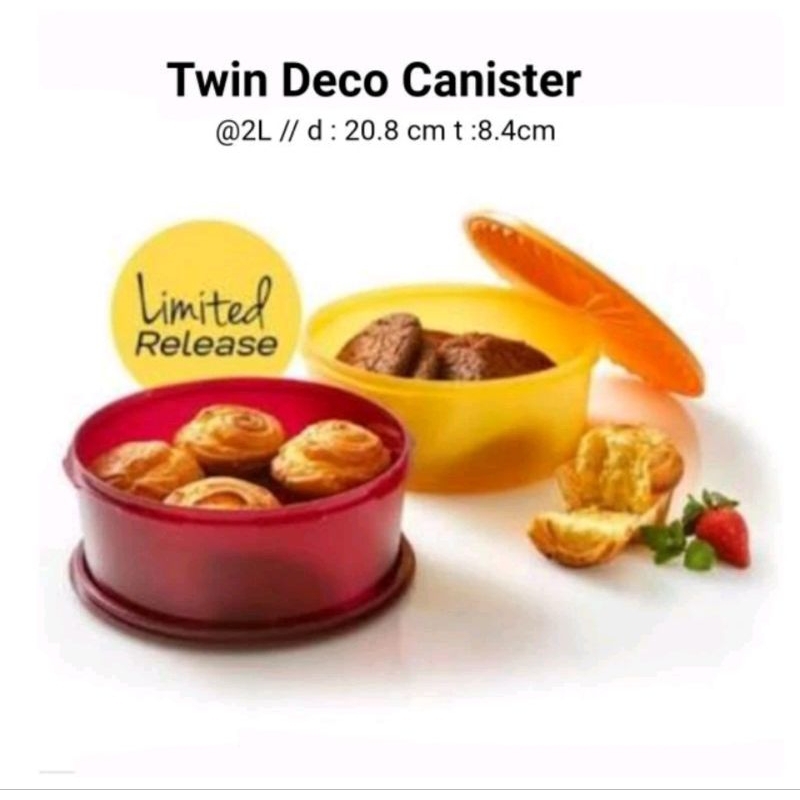 Jual Tupperware set Twin Deco Canister @2L (2pcs) New | Shopee Indonesia