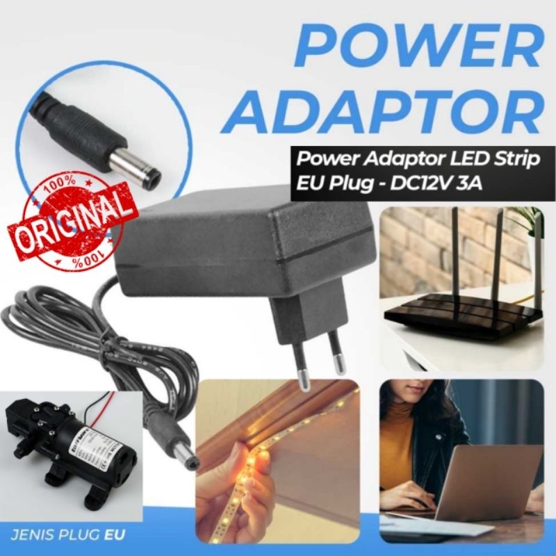 Jual ADAPTOR / POWER SUPPLY DC 12V 3A UNTUK CCTV ATAU LED POMPA DC ...