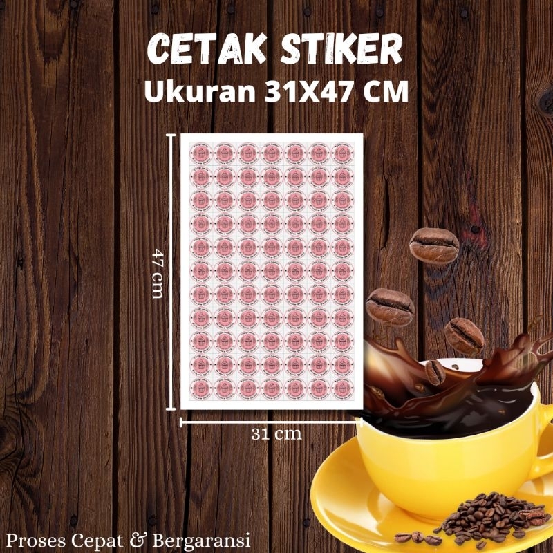 Jual CETAK STIKER CUSTOM UKURAN 31X47 CM BISA JADI BANYAK STIKER UKURAN ...