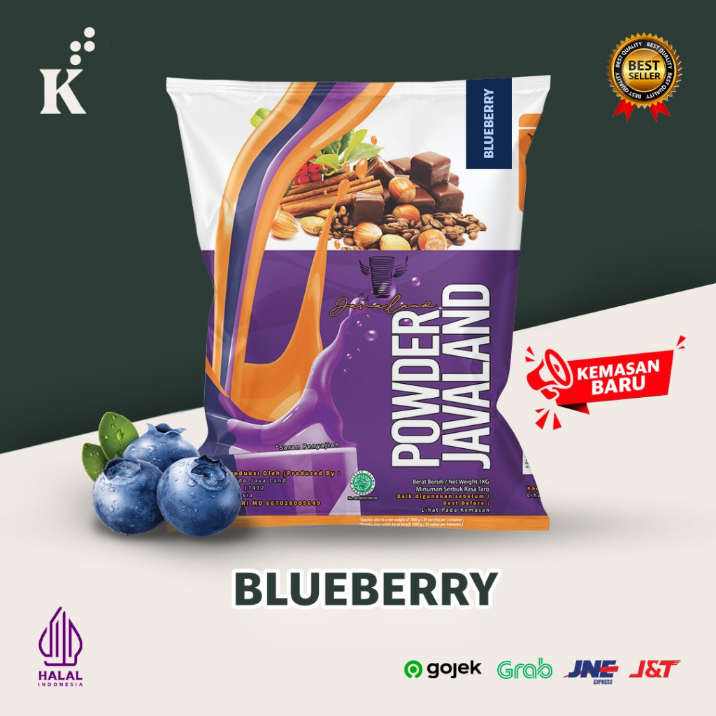 Jual Bubuk Minuman Bubble Powder Drink Blueberry ORIGINAL Javaland 1kg | Shopee Indonesia