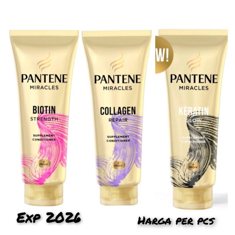 Jual Pantene Conditioner Miracles Biotin Strength / Collagen / Keratin ...