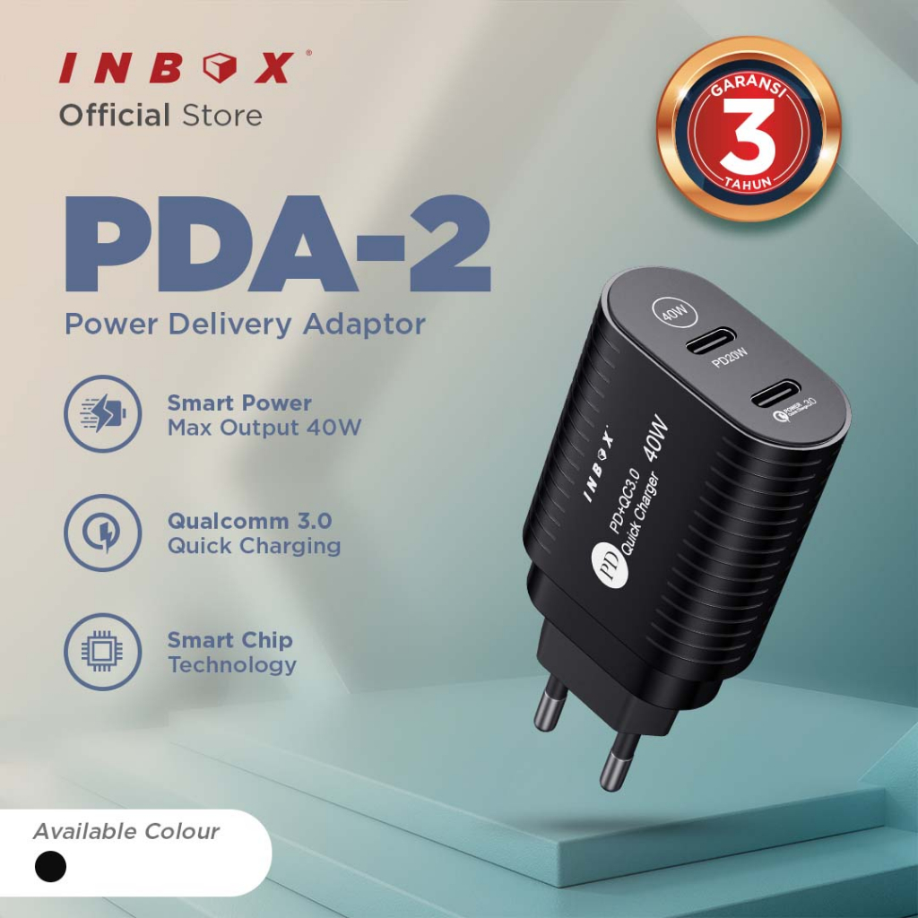 Jual Inbox PDA-2 Kepala Charger Dual Type-C PD 40W Quick Charger 3.0 ...