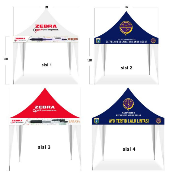 Jual TENDA PROMOSI ( 3X4 / 4X4 ) FREE BRANDING SABLON OR PRINTING NAMA ...