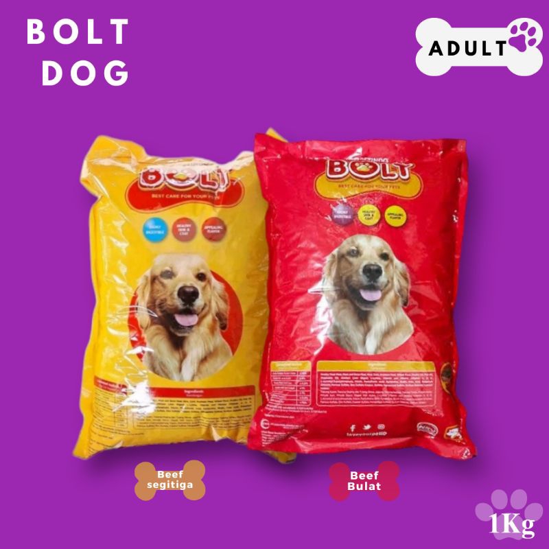Jual BOLT DOG ADULT BEEF 1Kg Makanan kering Anjing Kibble bulat ...