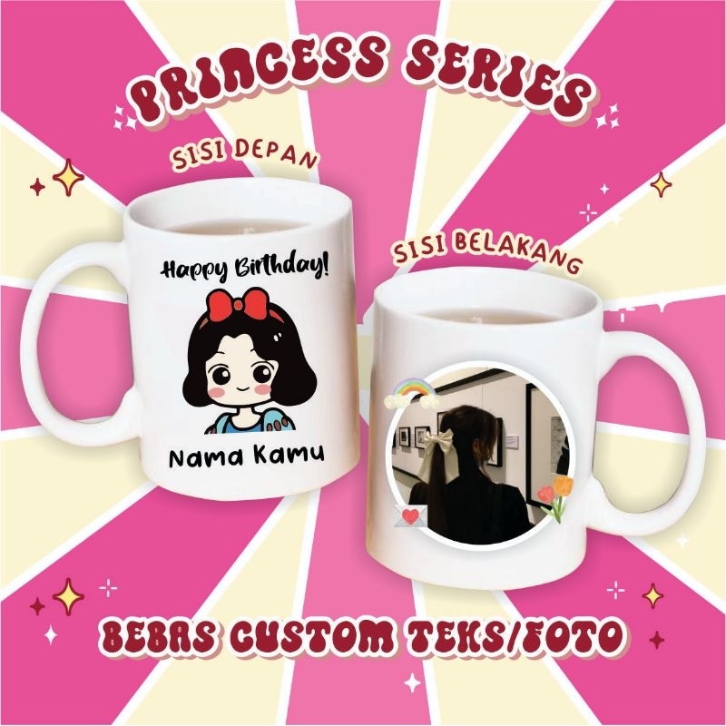Jual MUG CUSTOM PRINCESS BISA PAKAI FOTO SENDIRI (KADO ULANG TAHUN LUCU ...