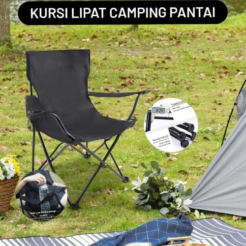 Jual Kursi Lipat Camping Piknik Kursi Bangku Lipat Piknik Pantai Foldable Chair Oxford 600D ...