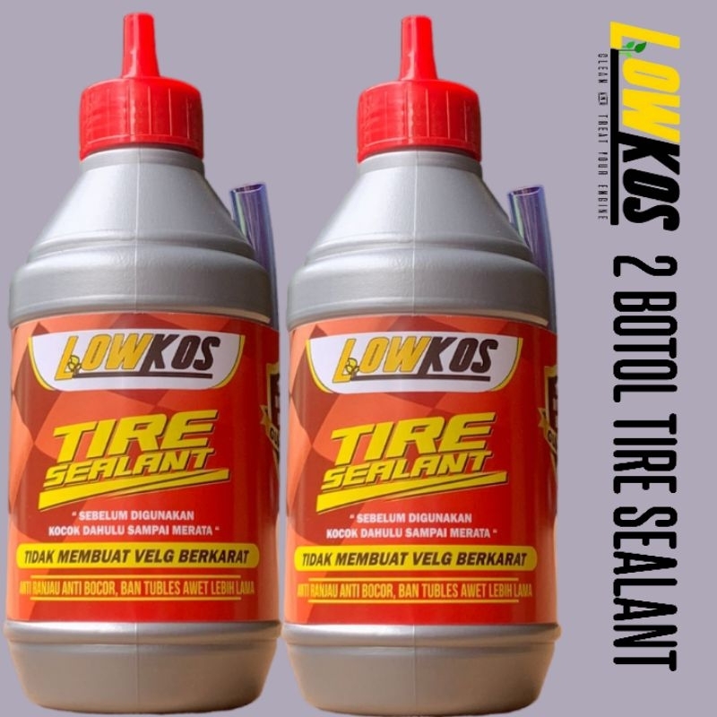 Jual Paket 2 Botol LOWKOS Cairan Tubeless Motor Mobil anti bocor @350ml ...