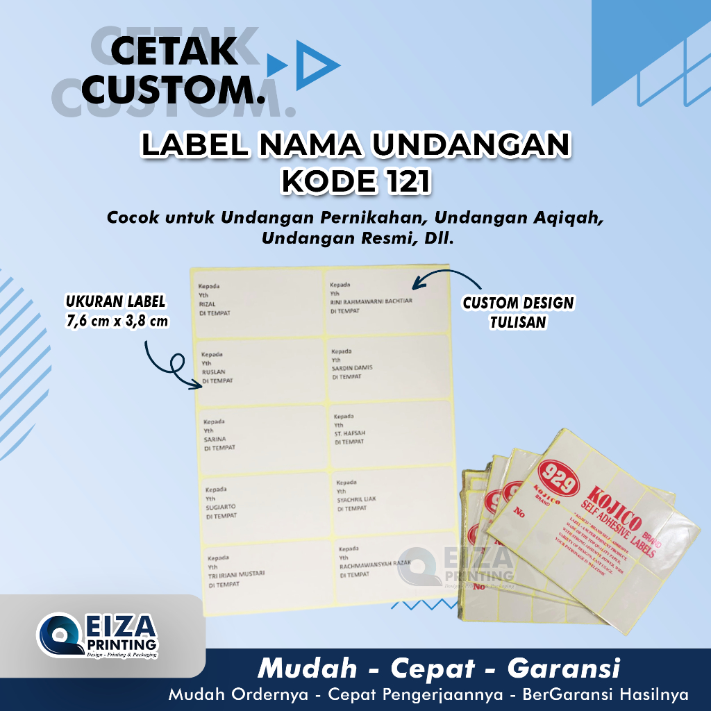 Jual Cetak Label Undangan 121 / Cetak Label Undangan Aqiqah / Print ...