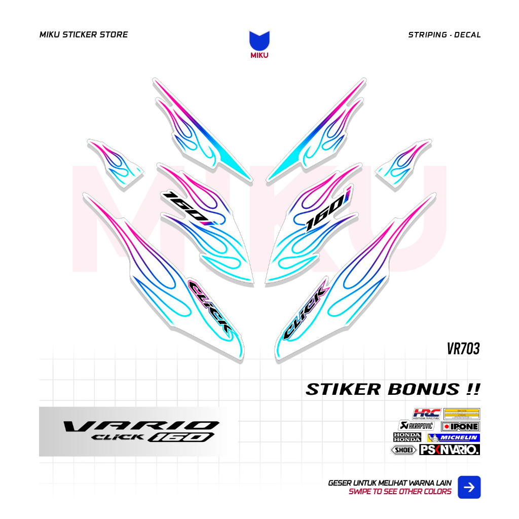 Jual VR7003 STRIPING MOTOR VARIO 160 STICKER STIKER LIS HONDA VARIO ...