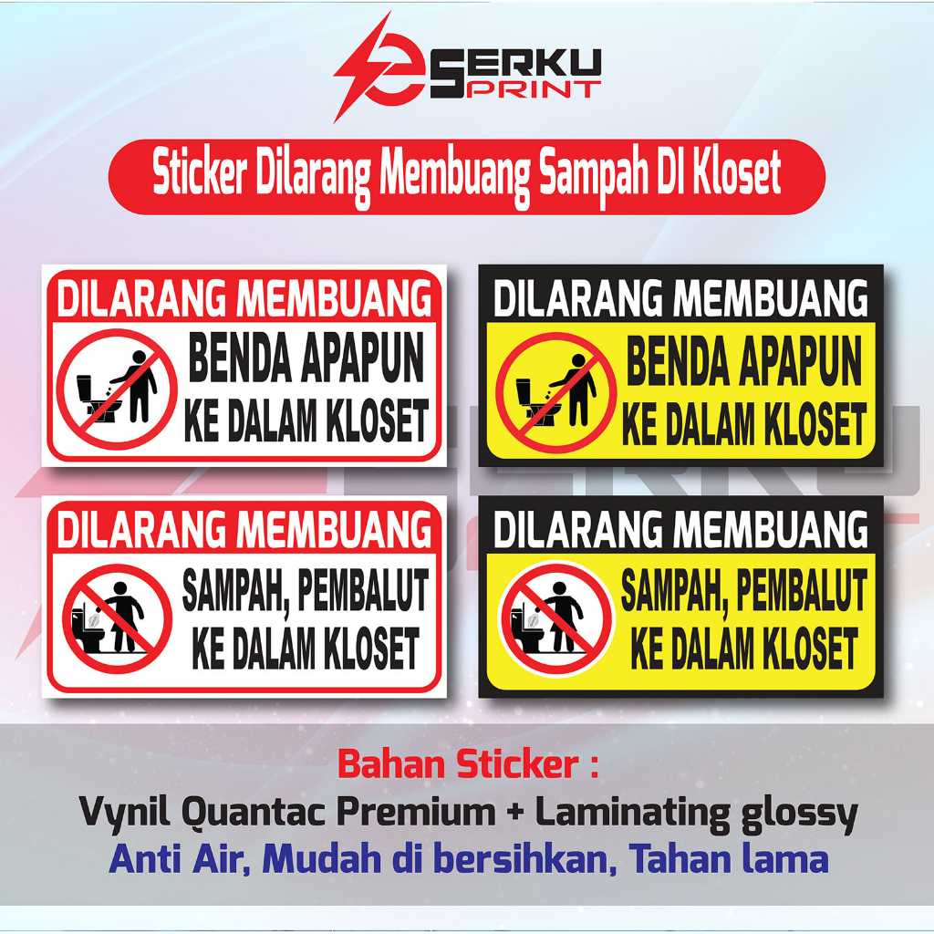 Jual STIKER DILARANG MEMBUANG SAMPAH KE KLOSET STIKER VYNIL ... Jual STIKER DILARANG MEMBUANG SAMPAH KE KLOSET STIKER VYNIL ...