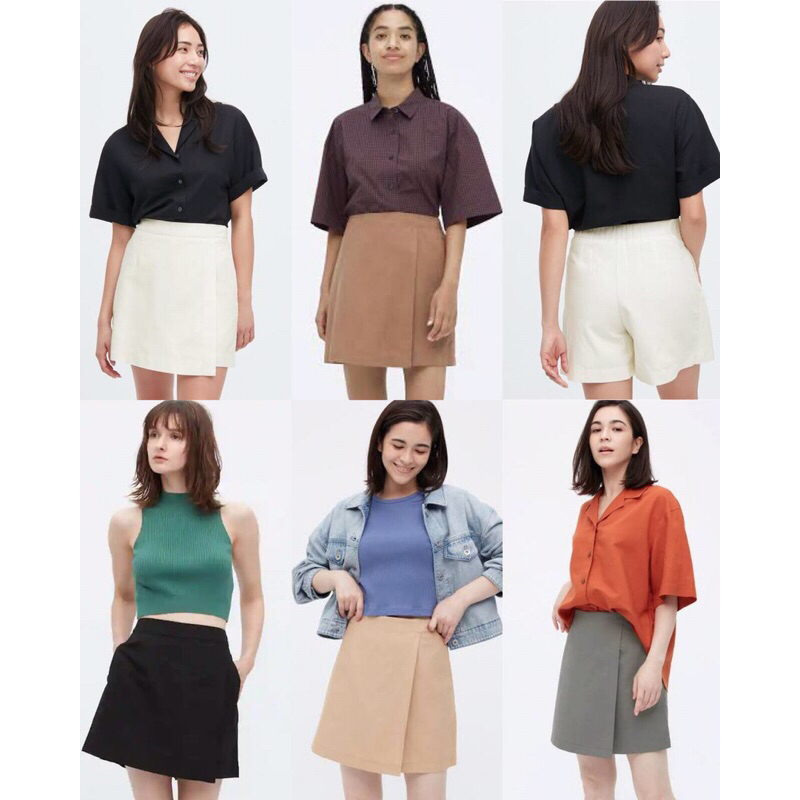 Jual Uniqlo Linen Blend Skort | Shopee Indonesia