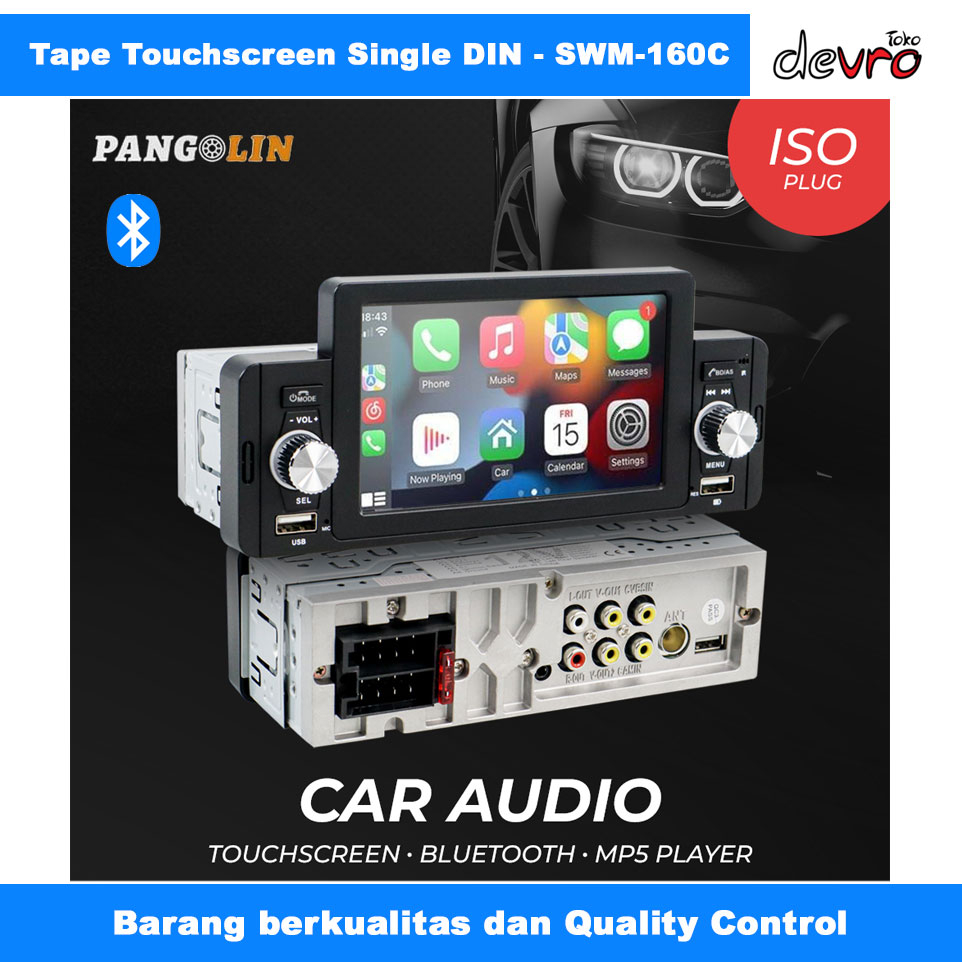 Jual Head Unit Headunit Tape Touchscreen Bluetooth Single DIN FM MP5 Player - Pangolin SWM-160C ...