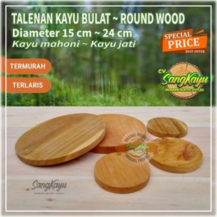 Jual Talenan kayu bulat wooden cutting board tatakan kayu bulat ...