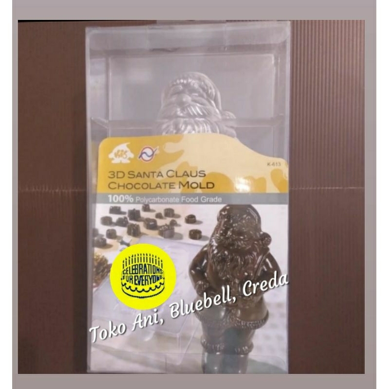Jual Chocolate Mold Polycarbonate / Cetakan Coklat : 3D Santa Claus , ± ...