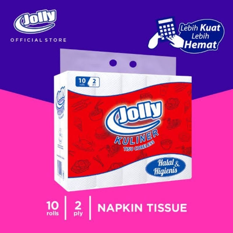 Jual TISU ROLL gulung JOLLY CORELESS/ Jolly kuliner/ jolly toilet (10 ...