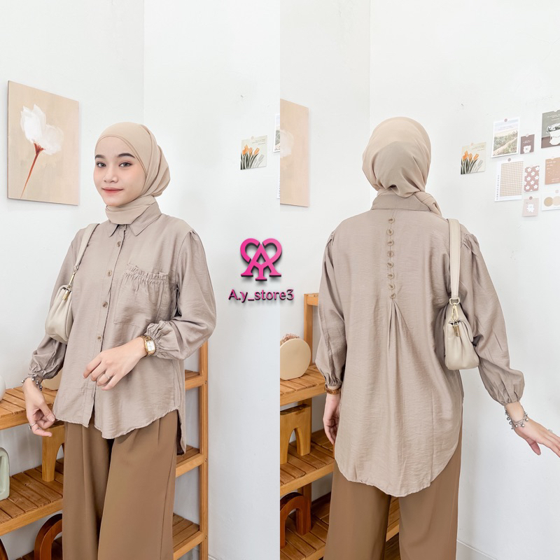 Jual NILNA BLOUSE POLOLINEN PREMIUM | Shopee Indonesia