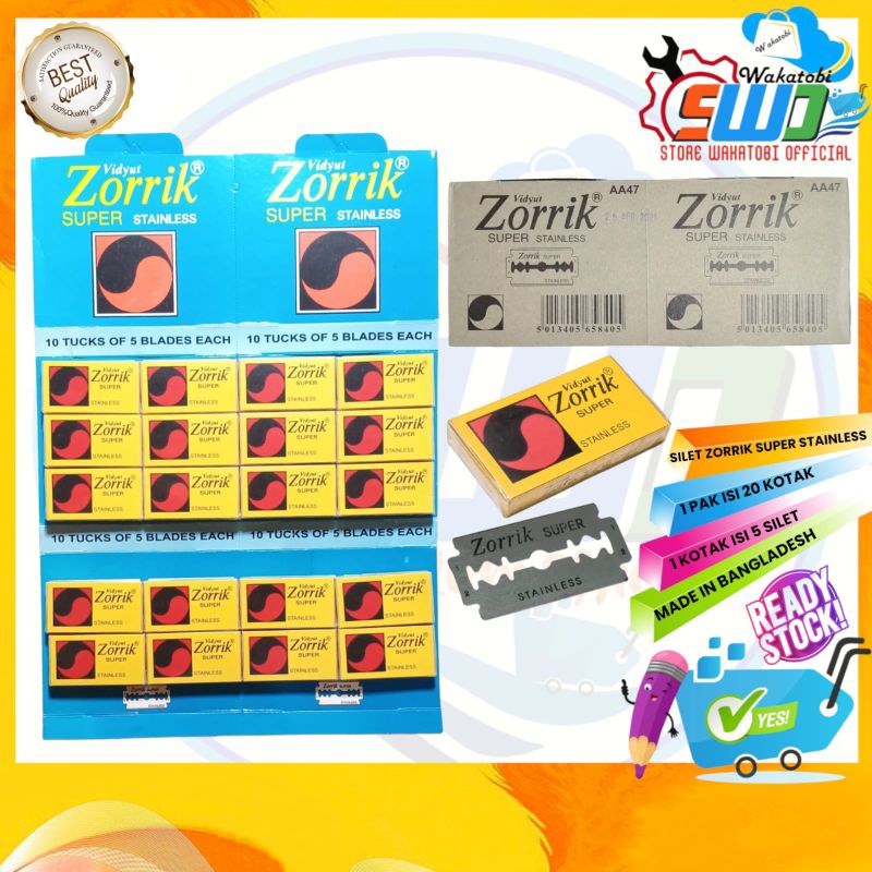 Jual Silet Cukur Kumis Pisau Cukuran Zorrik Super Stainless 1 Renteng ...