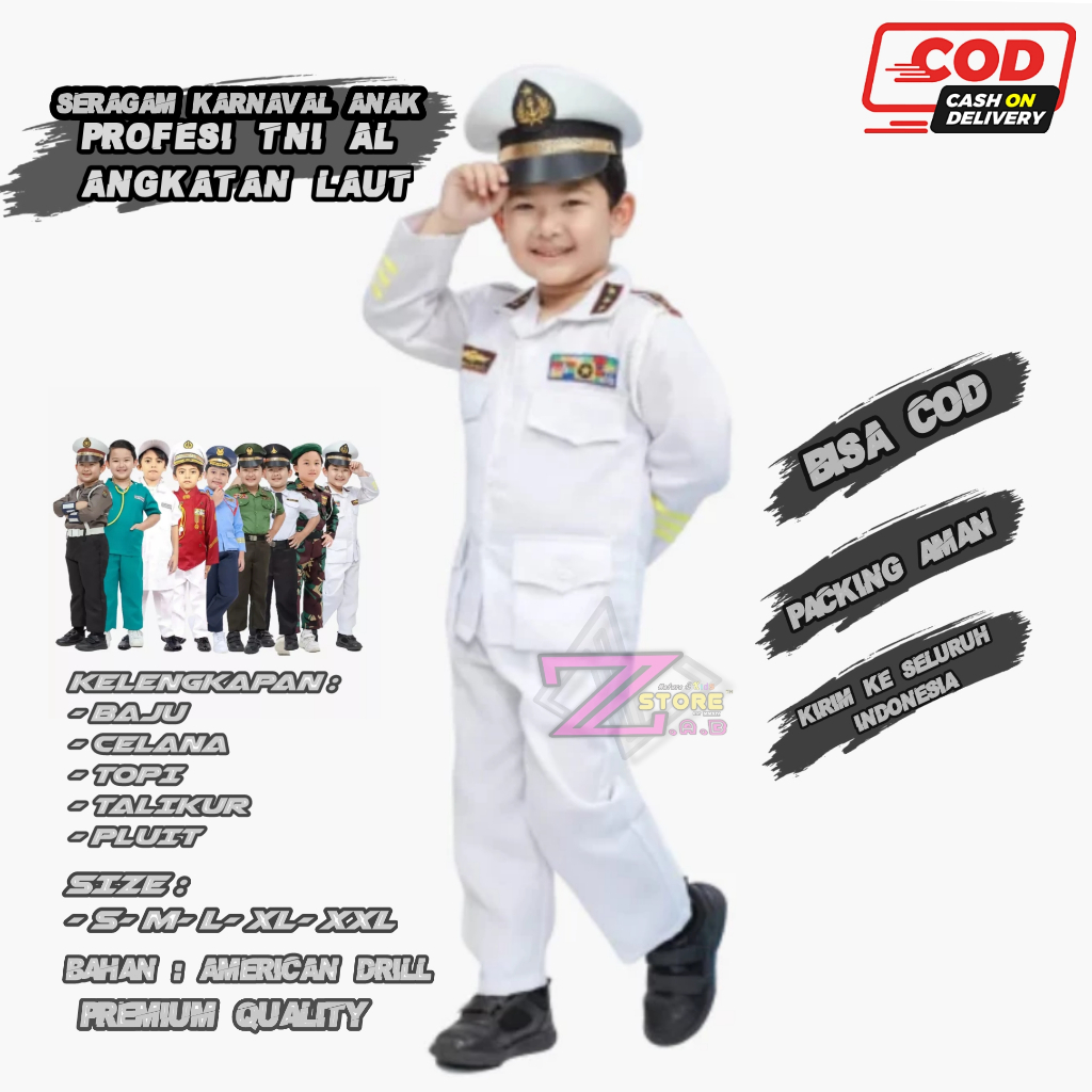 Jual SERAGAM KARNAVAL ANAK PROFESI TNI AL ( TENTARA NASIONAL INDONESIA ANGKATAN LAUT ) | Shopee ...
