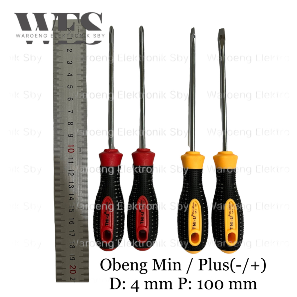 Jual OBENG 4" 4 X 100 TNI - U + PLUS / - MINUS - MINUS ( - ) | Shopee ...