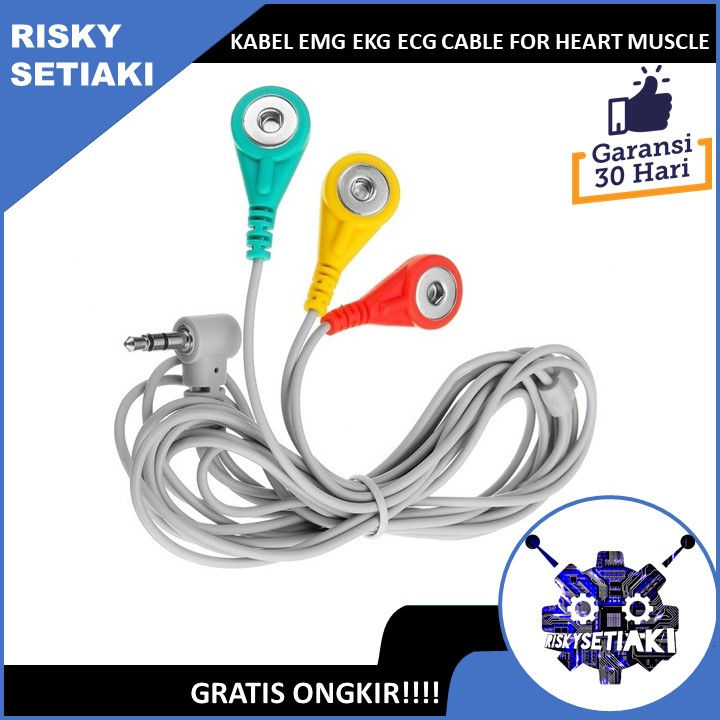 Jual KABEL EMG EKG ECG CABLE FOR HEART MUSCLE SENSOR DETAK JANTUNG OTOT ...