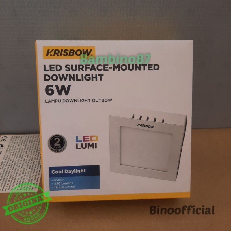 Jual Krisbow Lampu Outbow Led Persegi 6 Watt Lampu tempel Plafon ...