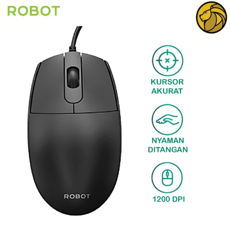 Jual ROBOT M102 Wired Mouse Laptop Komputer Mouse USB Kabel 1200 DPI ...