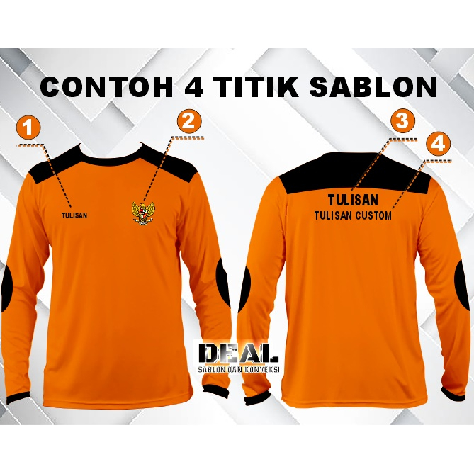 Jual kaos orange lapangan relawan SAR BPBD BNPB lengan panjang dobel ...