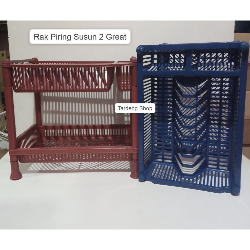 Jual RAK PIRING PLASTIK SUSUN 2 / RAK DAPUR PLASTIK | Shopee Indonesia