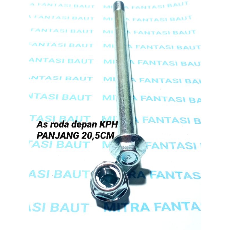Jual (1SET= 1AS+1MUR NUT) BAUT AS RODA DEPAN KPH ORIGINAL PANJANG AS 20 ...