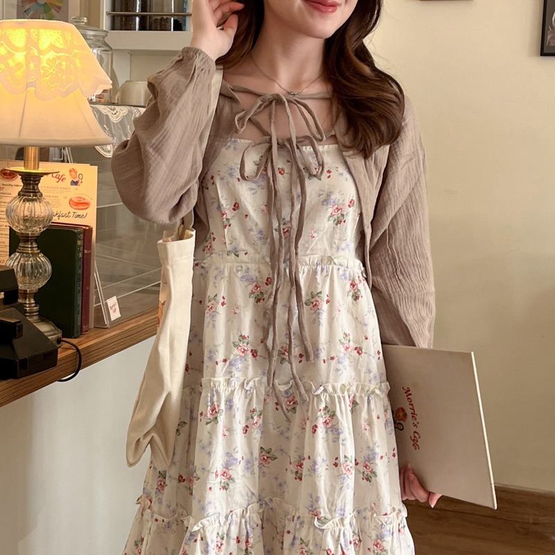 Jual Hello Taru - Chanelle Ribbon Bolero/Cardigan | Shopee Indonesia