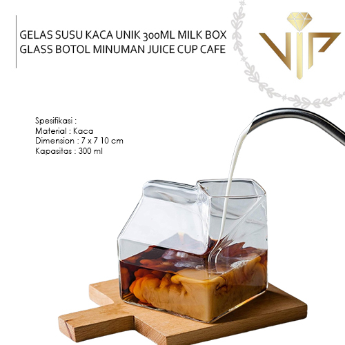 Jual VIP GELAS SUSU KACA UNIK 300ML MILK BOX GLASS BOTOL MINUMAN JUICE ...