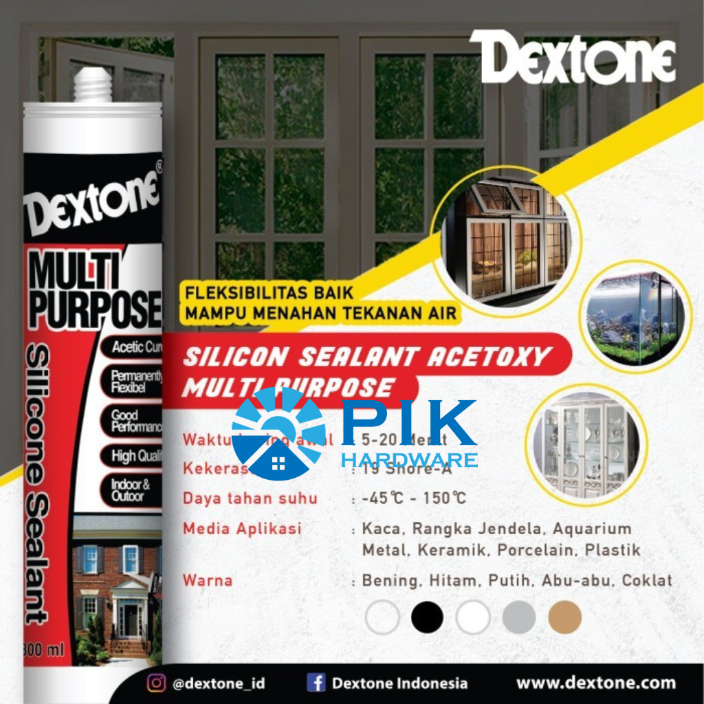Jual LEM SEALANT DEXTONE MULTI PURPOSE BOTOL | LEM SILIKON KACA | SILICONE GLUE SERBAGUNA DEXTON ...