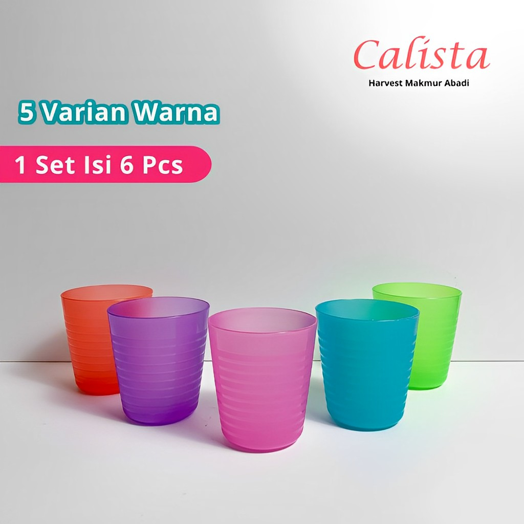 Jual [CALISTA] GELAS PLASTIK SHIGA SET 6 PCS WARNA | Shopee Indonesia