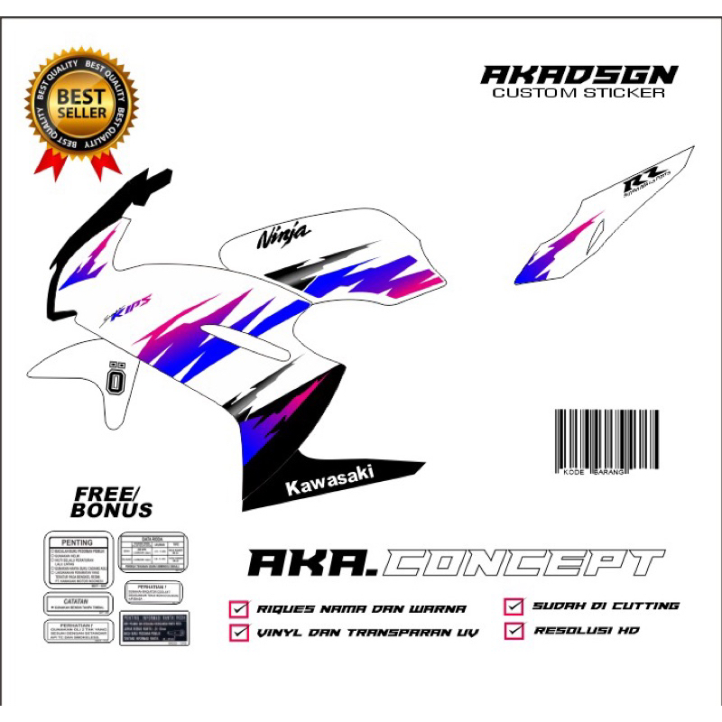 Jual sticker striping ninja rr new transparan bisa request | Shopee ...