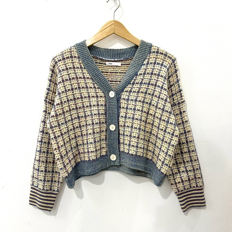 Jual [PREMIUM & BRAND] Sweater Cardigan Model Vest Tali Tweed Lengan ...