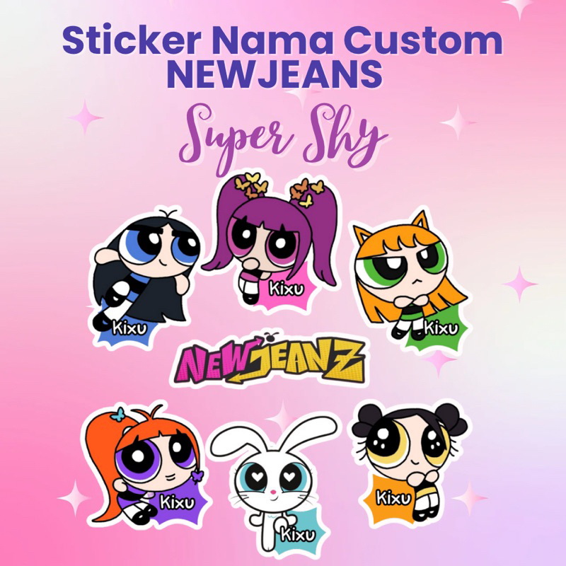 Jual NEWJEANS SUPER SHY Sticker Nama Custom Waterproof | Shopee Indonesia