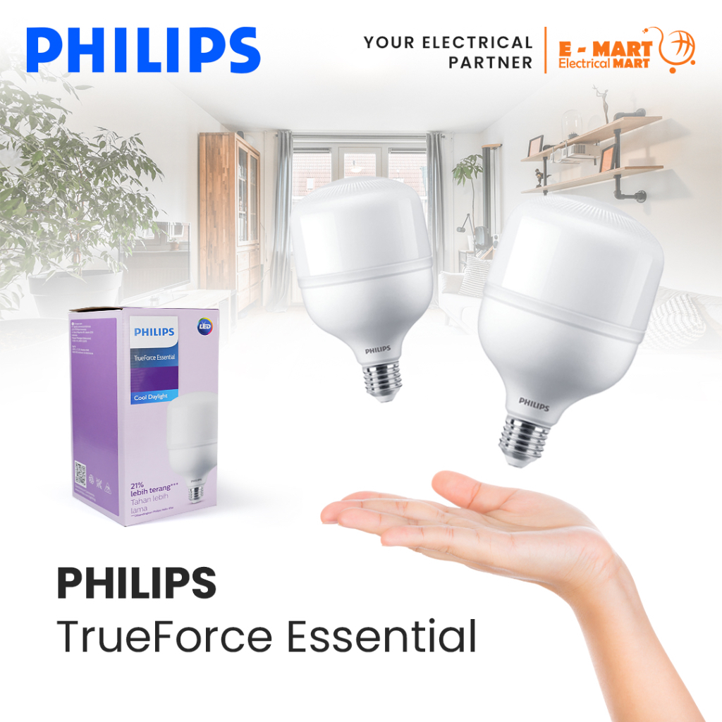 Jual Philips LED Essential TFORCE TrueForce 20W 25W 35W 45W Putih 20 25 35 45 Watt | Shopee ...