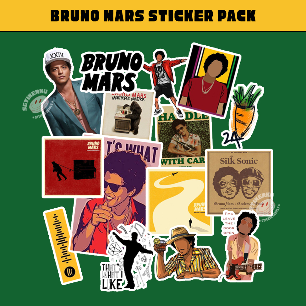 Jual Bruno Mars Sticker Pack A6 (15pcs) | Shopee Indonesia