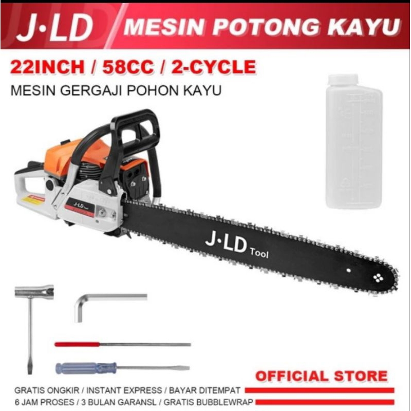 Jual Mesin chainsaw SUPRA SPR 6800 gergaji kayu 22in potong pohon istimewa bar laser baja siap ...