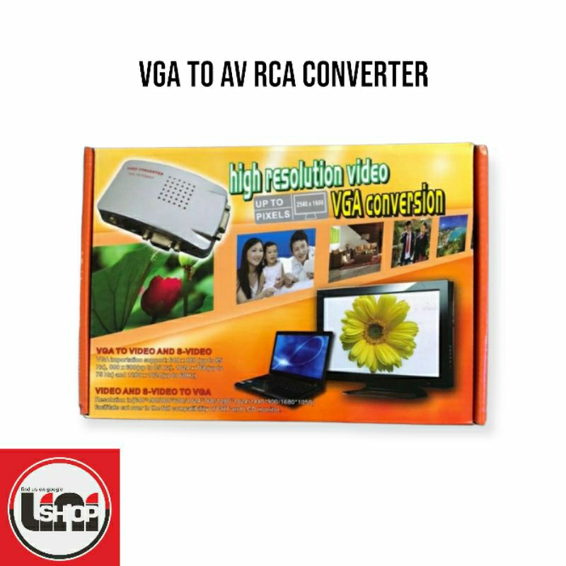 Jual Converter VGA TO RCA VGA TO AV / RCA High Resolution Video ...