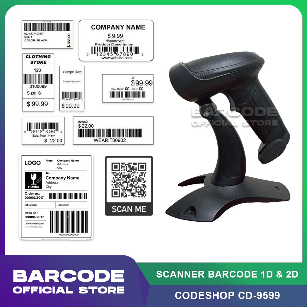 Jual Codeshop CD-9599 Scanner Barcode 1D & 2D Wireless Bluetooth Scan ...