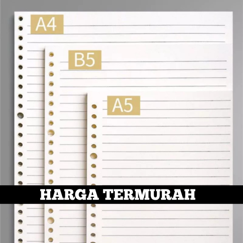 Jual Loose Leaf A5 B5 A4 Kertas File Isi Binder 50 Lembar | Shopee Indonesia