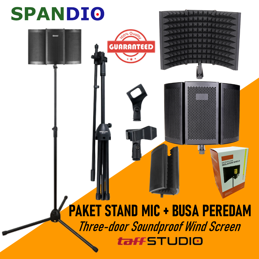 Jual stand mic lantai berdiri + busa peredam suara microphone for ...