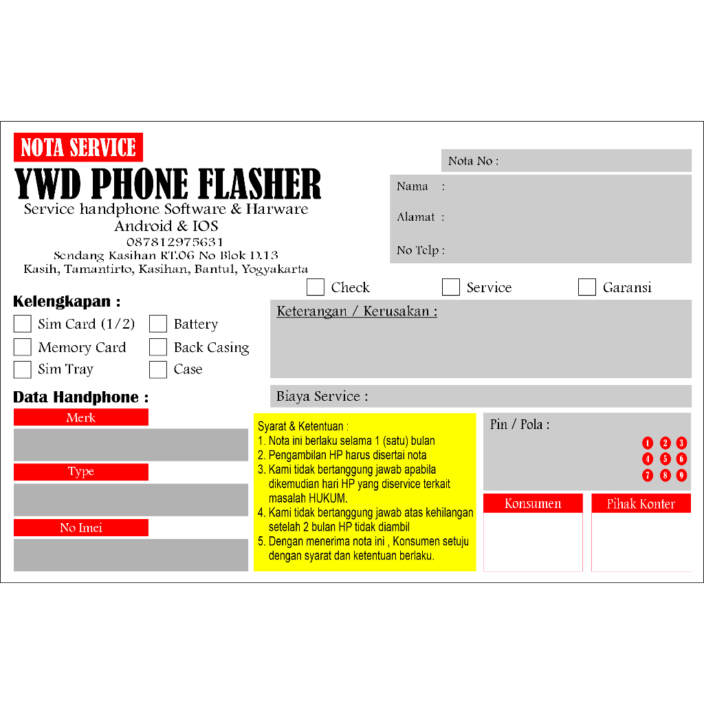 Jual PAKET CETAK NOTA SERVIS HP / LAPTOP CUSTOM FREE DESAIN | Shopee ...