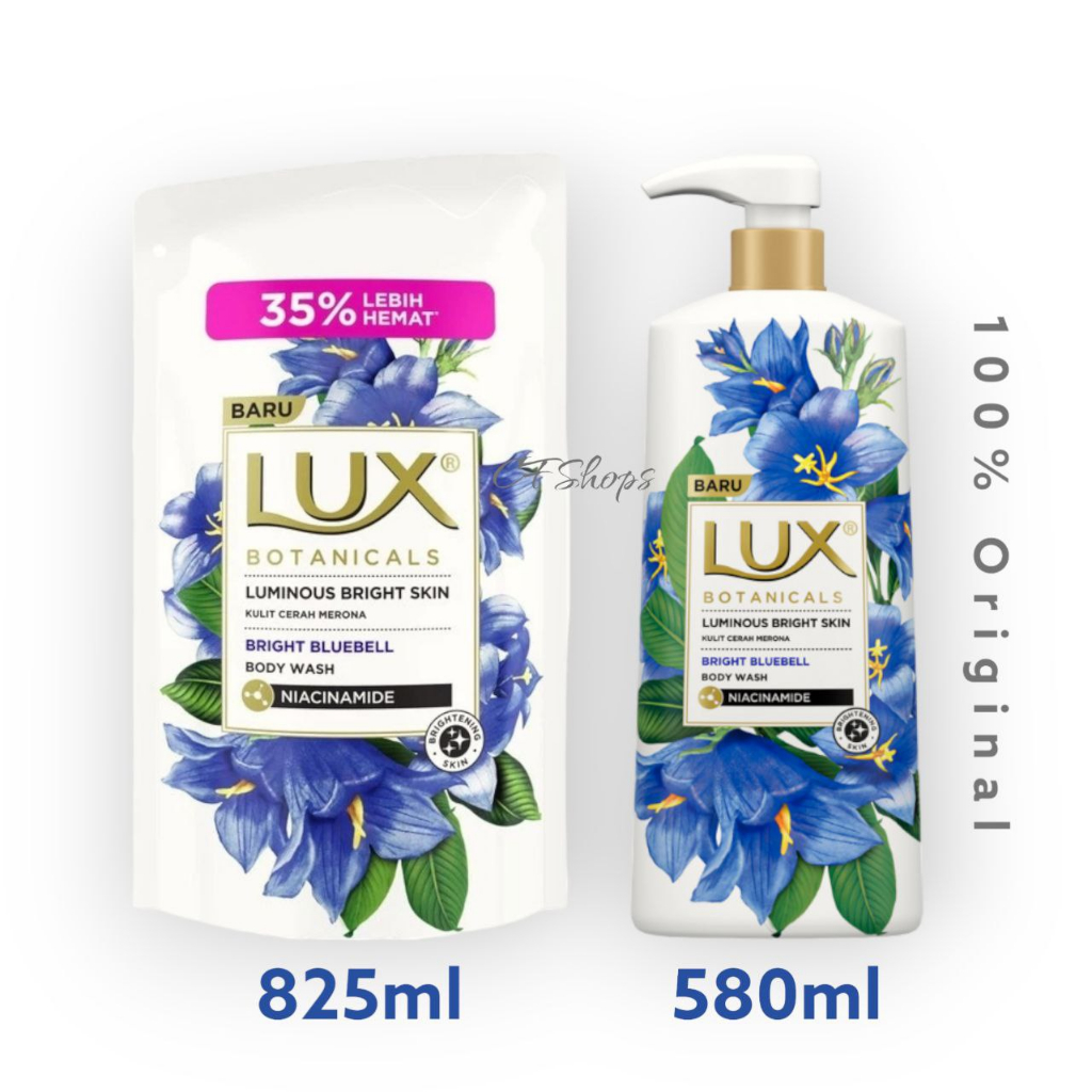 Jual Lux Bright Bluebell Niacinamide Sabun Mandi Cair Refill 400ml 825ml dan Pump 580ml | Shopee ...