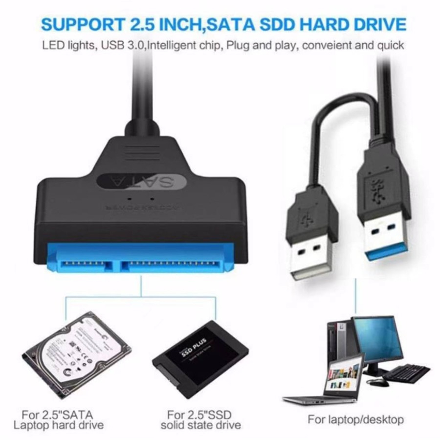 Jual Kabel Sata to USB 3.0 /2.0 HDD / SSD Adapter Hardisk 2.5 Inch ...