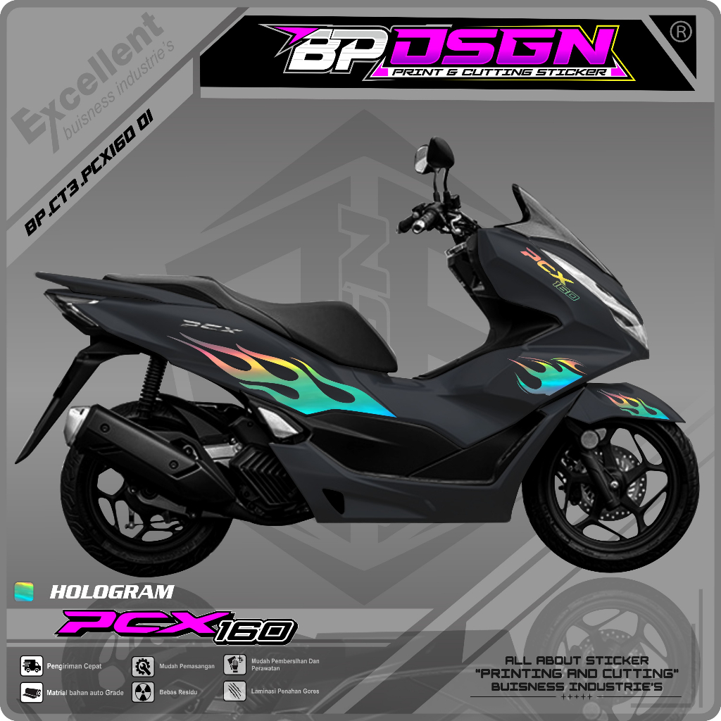 Jual CUTTING PCX 160 API - STICKER CUTTING PCX 160 MOTIF API DESAIN ...