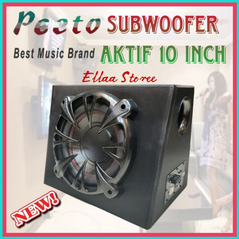 Jual Subwoofer PEETO 10 INCH Aktif, Kualitas Bass Mantul, 250 Watt PMPO | Shopee Indonesia