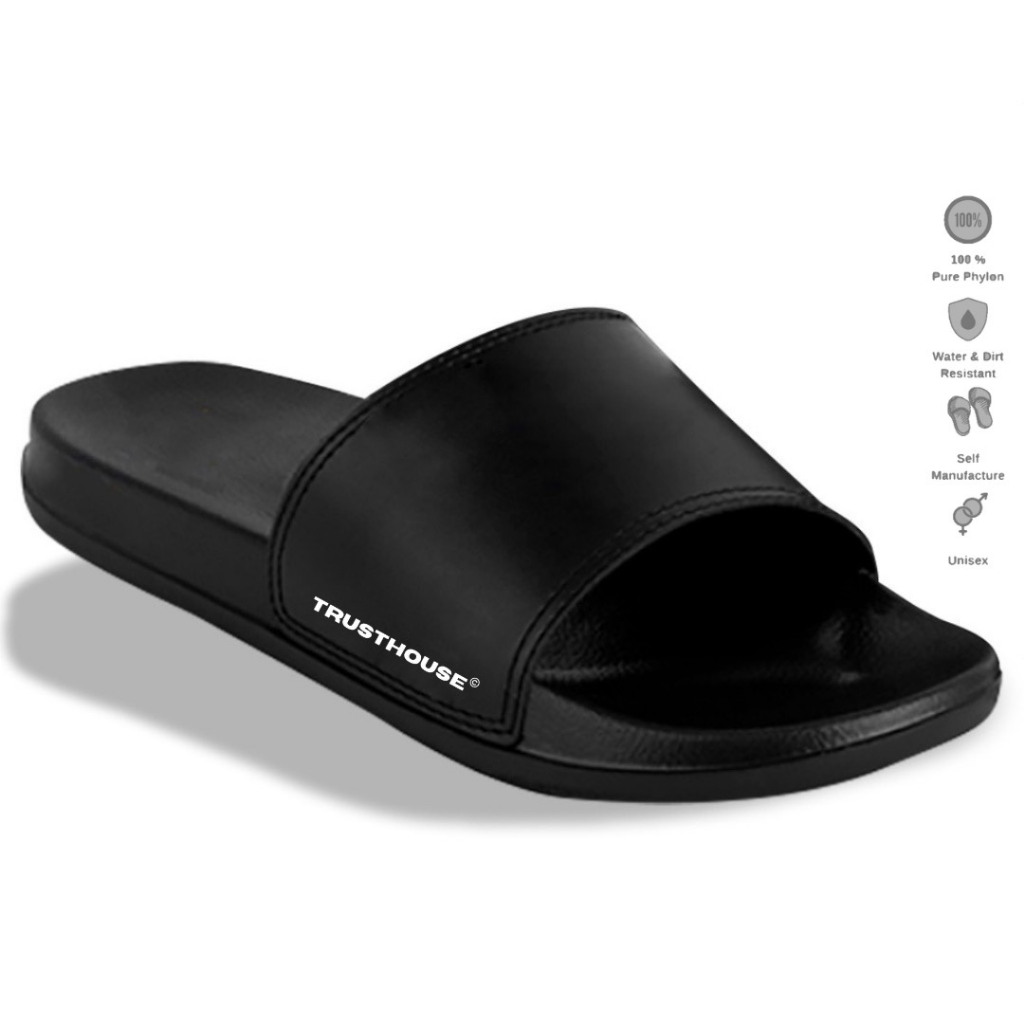 Jual Trust House Sandal Slide Slip On Slop Horizon Black Unisex ...