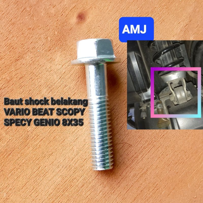 Jual Baut Fleng bolt 8X35 Shock Beker Belakang Baut 12 Matic Honda Beat ...